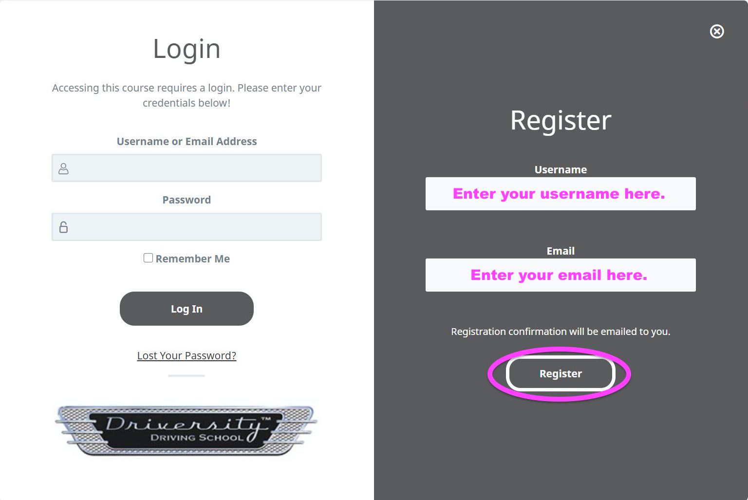 Instructions – New Online Driver Education – Driversity Driving School